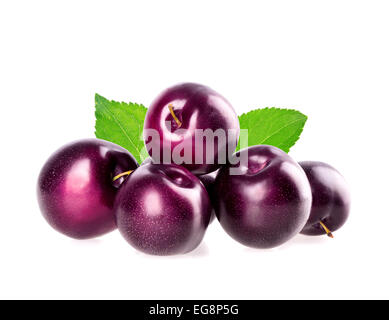 plum plums white isolated background fruit Stock Photo - Alamy