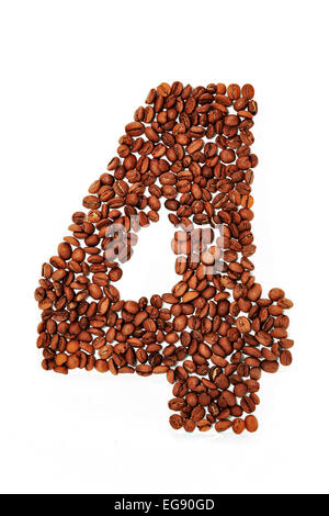 Arabic numeral "1" isolated background. Food pattern made from peas ...
