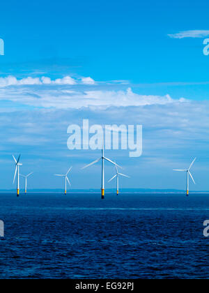 The Burbo Bank offshore wind farm off the Wirral penunsular, with the ...