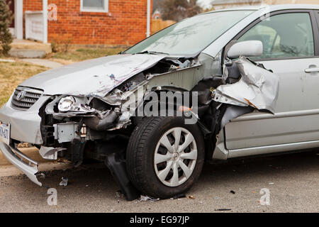 Car with front end collision damage - USA Stock Photo: 83500893 - Alamy
