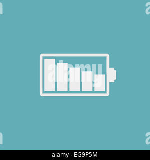 charging battery icon isolated on blue background Stock Photo - Alamy