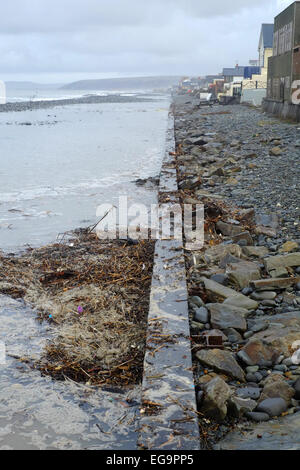 High tide flooding in Borth, Ceredigion, Wales Stock Photo - Alamy