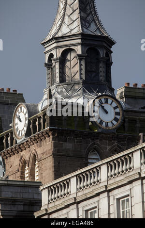 The Clock Tower of the Tolbooth building, Aberdeen, Scotland, UK. Now a ...