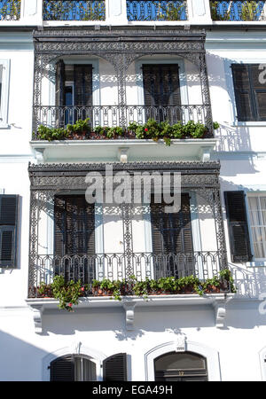 Historic building with shutters, Gibraltar, British terroritory in ...