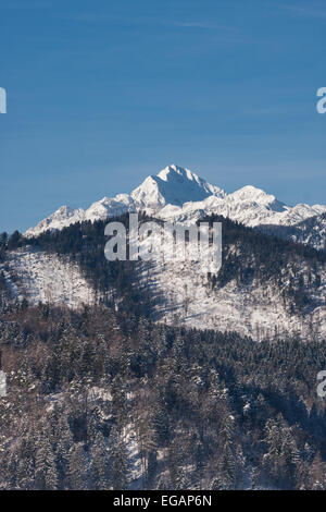Triglav the highest Slovenian Mountain view from Lake Cerknica Stock ...