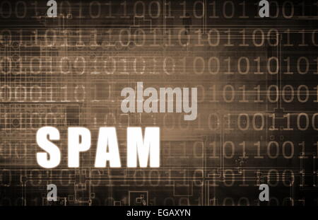 Spam on a Digital Binary Warning Abstract Stock Photo - Alamy