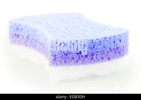 textured purple kitchen sponge on grey background, banner Stock Photo ...