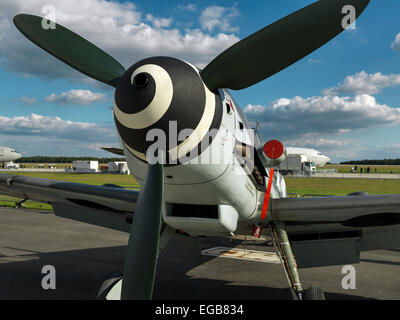 Messerschmitt BF 109 (original) on the runway. Front side view Stock ...