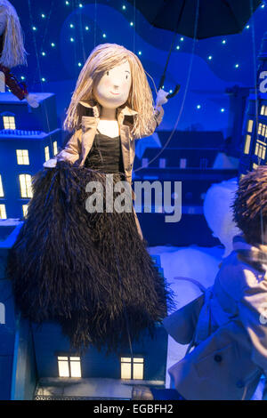 Burberry themed Christmas window decorations at Au Printemps, Paris ...