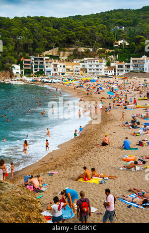 Sa Riera beach in summer. Spanish summer destination. Begur, Costa ...