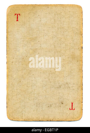 empty old used playing card paper background with line and king letter ...