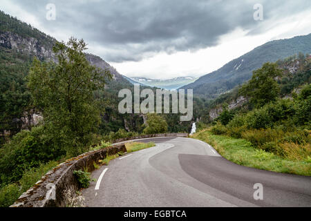 Stalheimskleiva (Stalheim Road) in Hordaland, Norway, is Northern ...