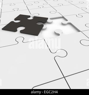 Dropped white puzzle of puzzles Stock Photo - Alamy
