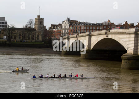 Putney Rowing, Coxed eight, The River Thames, London, England Stock ...