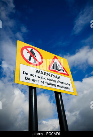 Danger Falling Masonry sign Stock Photo - Alamy
