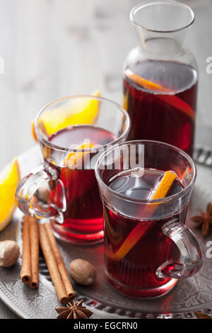 mulled wine with orange and spices Stock Photo - Alamy