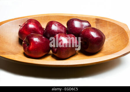 Six red Aroma apples isolated on blue background, Södermanland, Sweden ...
