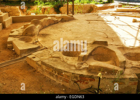 Old greek public baths and spas in Gela greek city, Sicily, Italy Stock ...