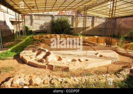 Old greek public baths and spas in Gela greek city, Sicily, Italy Stock ...