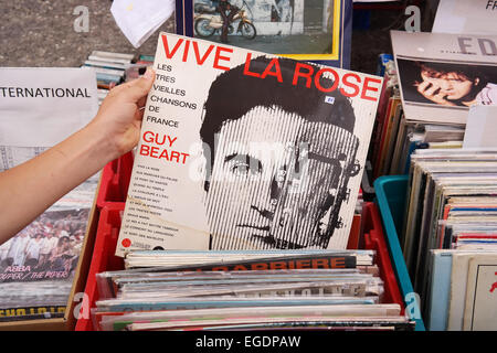 FRANCE - JULY 2014 LP record of the Belgian singer-songwriter Jacques ...