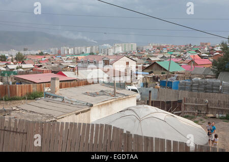 Mongolia - Ulan Bator (Ulaanbaatar). Suburbs, slums Stock Photo - Alamy