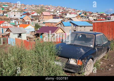Mongolia - Ulan Bator (Ulaanbaatar). Suburbs, slums Stock Photo - Alamy