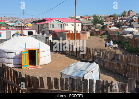 Mongolia - Ulan Bator (Ulaanbaatar). Suburbs, slums Stock Photo - Alamy