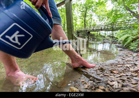 Kneipp cure, hydrotherapy in river Ruhr, a theme hiking path in the ...