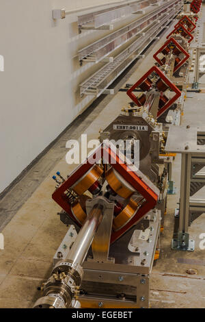 Assembly of a beam line for an electron linear accelerator Stock Photo ...