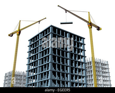 Steel frame of a new high-rise building part of the new university ...