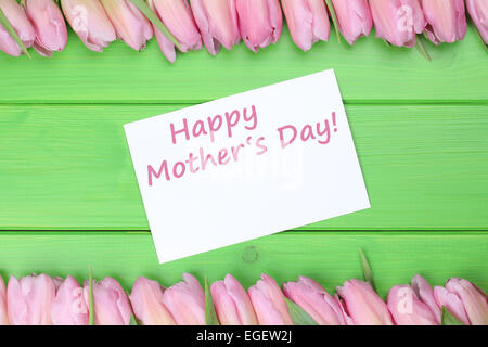Happy Mothers Day holiday card with greeting text. Beautiful white soft ...