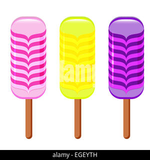 Set of juicy mouthwatering ice cream on a stick colors Stock Photo - Alamy