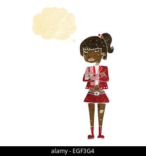 cartoon cool girl with thought bubble Stock Vector Image & Art - Alamy