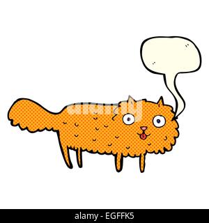 cartoon furry cat with speech bubble Stock Vector Image & Art - Alamy