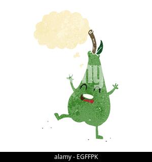cartoon happy dancing pear with thought bubble Stock Vector Image & Art ...