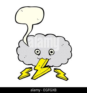 cartoon thundercloud with speech bubble Stock Vector Image & Art - Alamy