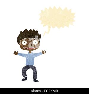 cartoon grinning boy with speech bubble Stock Vector Image & Art - Alamy