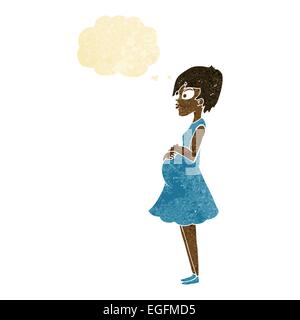 cartoon pregnant woman with thought bubble Stock Vector Image & Art - Alamy