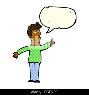 cartoon man advising caution with speech bubble Stock Vector Image ...