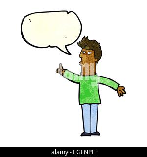 cartoon man advising caution with speech bubble Stock Vector Image ...