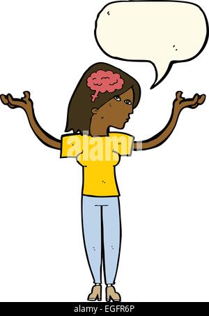 cartoon intelligent woman with speech bubble Stock Vector Image & Art ...