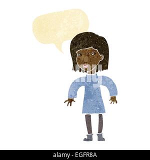 cartoon cautious woman with speech bubble Stock Vector Image & Art - Alamy