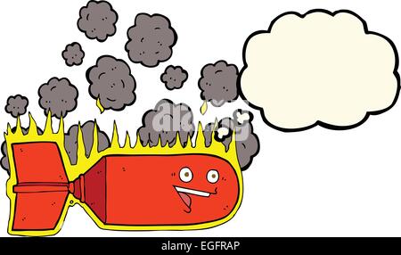 cartoon falling bomb with thought bubble Stock Vector Image & Art - Alamy