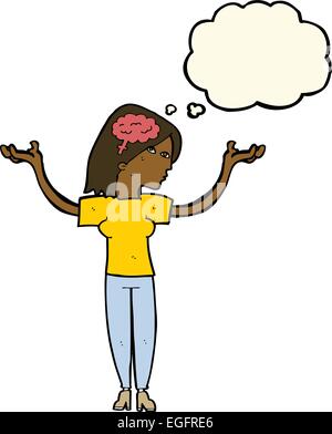 cartoon intelligent woman with thought bubble Stock Vector Image & Art ...