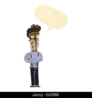 cartoon unimpressed man with speech bubble Stock Vector Image & Art - Alamy