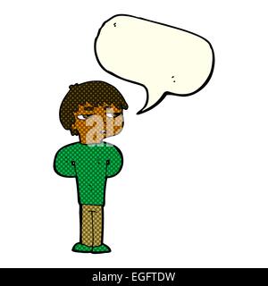 cartoon antisocial boy with speech bubble Stock Vector Image & Art - Alamy