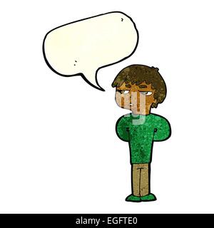 cartoon antisocial boy with speech bubble Stock Vector Image & Art - Alamy