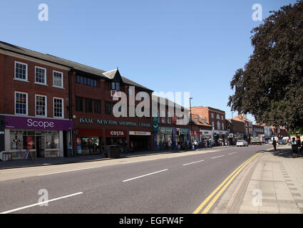 The High Street and shops in Grantham, Lincolnshire Stock Photo - Alamy