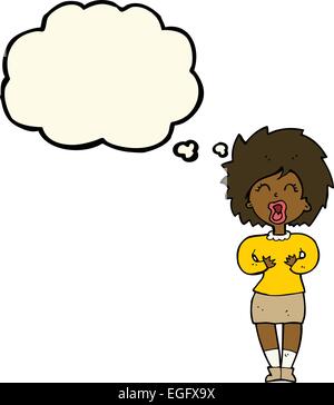 cartoon woman screaming with thought bubble Stock Vector Image & Art ...