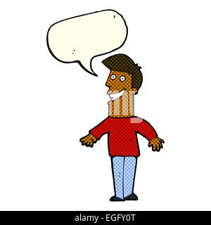 cartoon grinning man with speech bubble Stock Vector Image & Art - Alamy